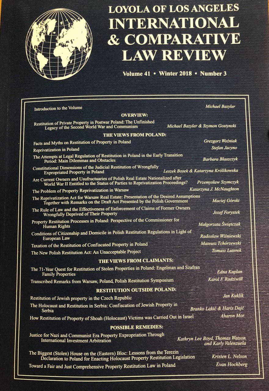 Michael Bazyler and Kristen Nelson featured in Loyola of Los Angeles ...